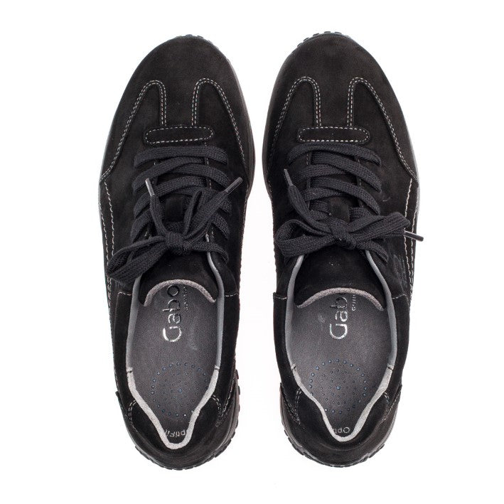 GABOR Sort nubuck med grå syninger