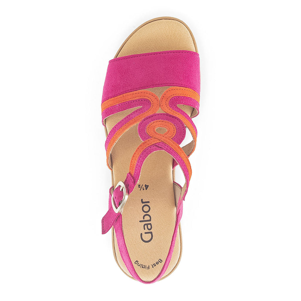 GABOR Pink/orange ruskin d med kilehæl